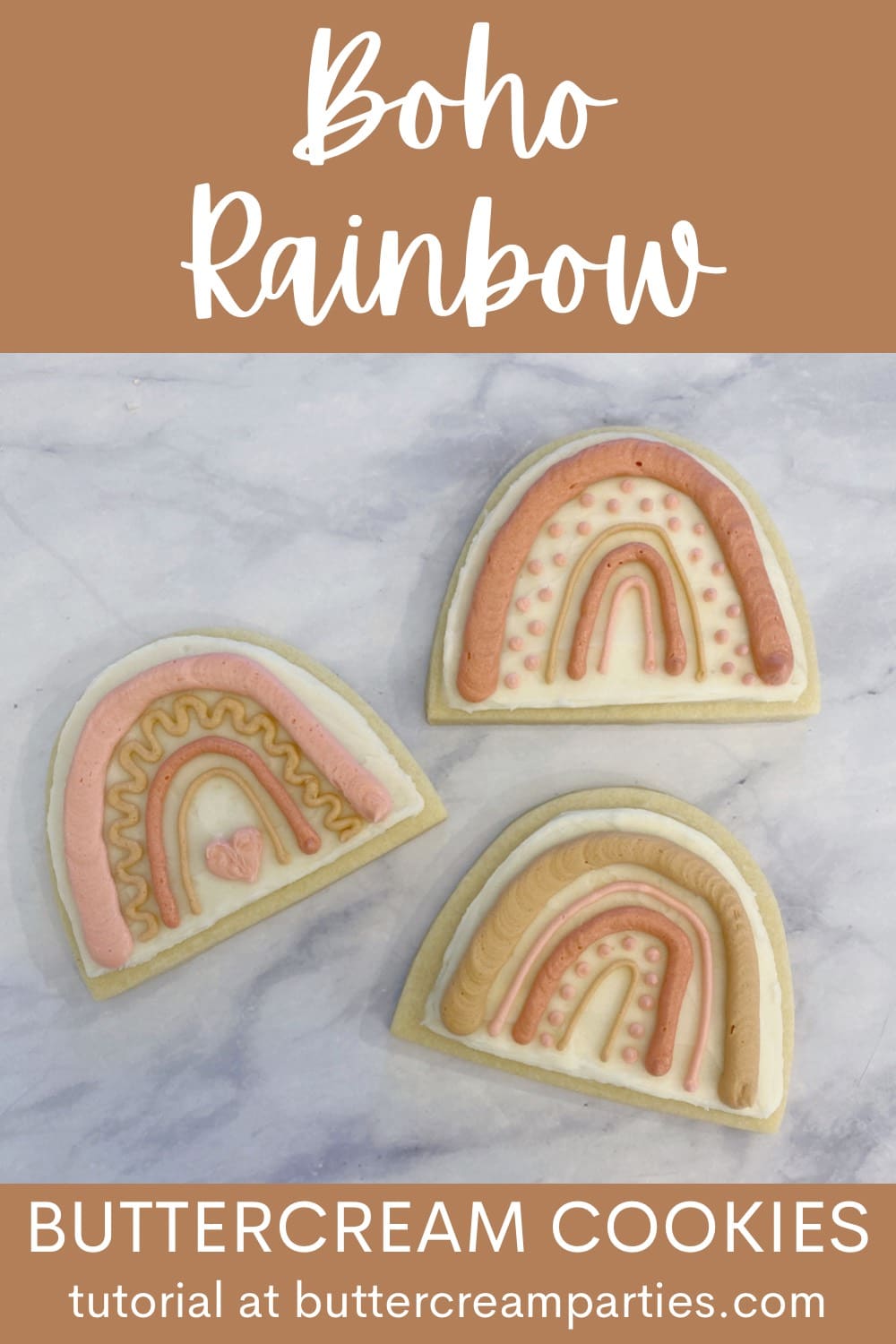 Easy & Cute Boho Rainbow Baby Shower Cookies