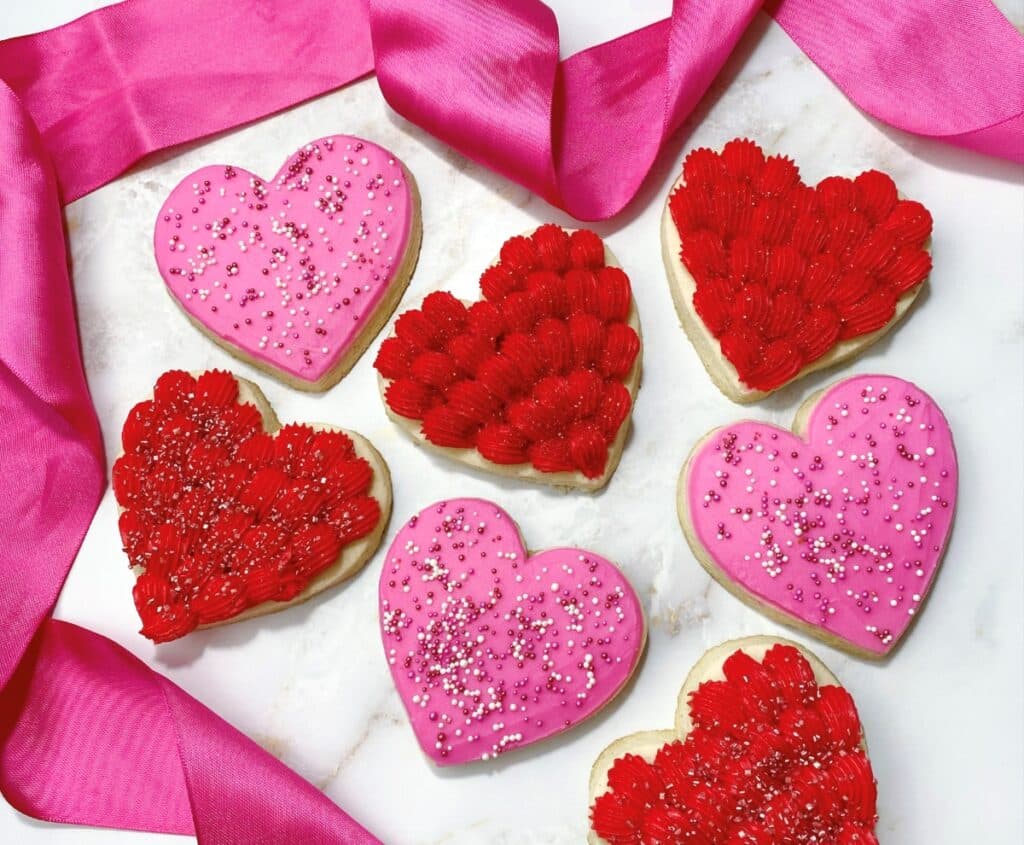 Easy Valentine Sugar Cookies with Sprinkles