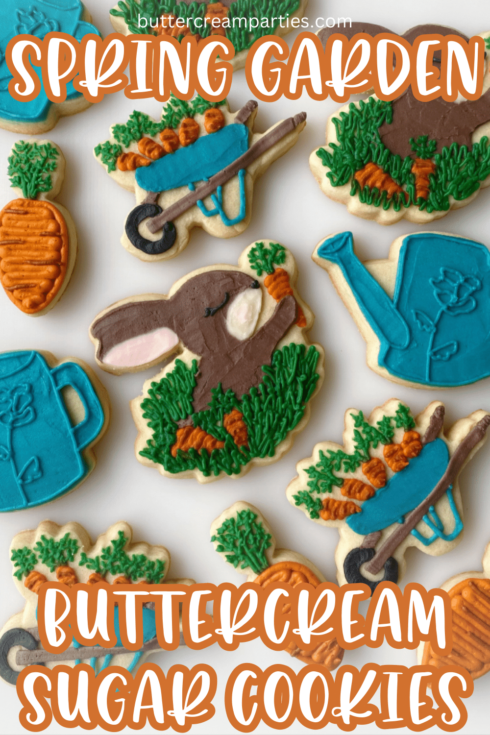 Decorated Spring Garden Sugar Cookies for Easter - Full Tutorial