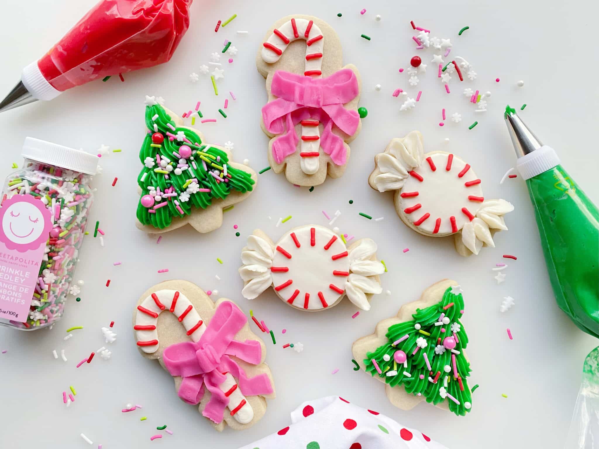 Peppermint Christmas Cookies | Buttercream Parties
