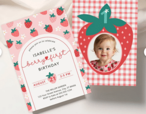 Berry First Birthday Party Recipes, Decor, Invitations, and More
