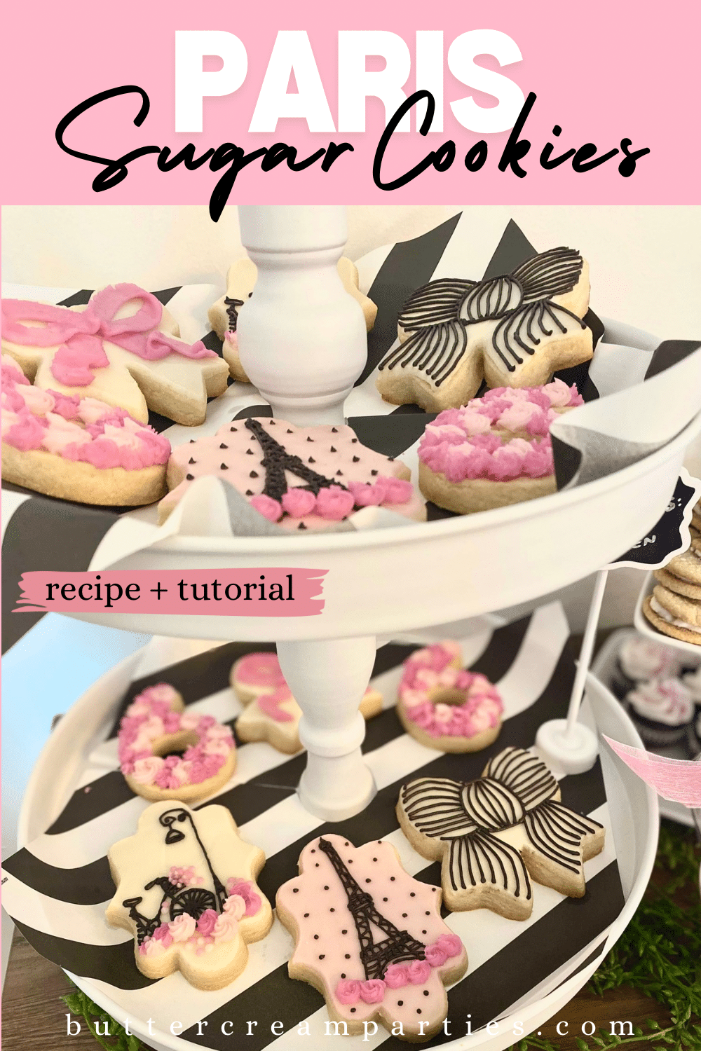 Paris Decorated Cookies with Buttercream Frosting